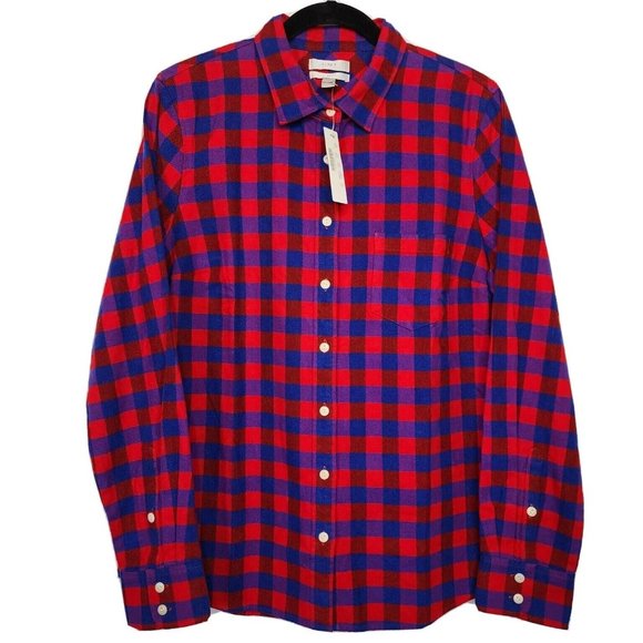 J. Crew | Tops | J Crew Poppy Boy Flannel Shirt Womens 2 | Poshmark